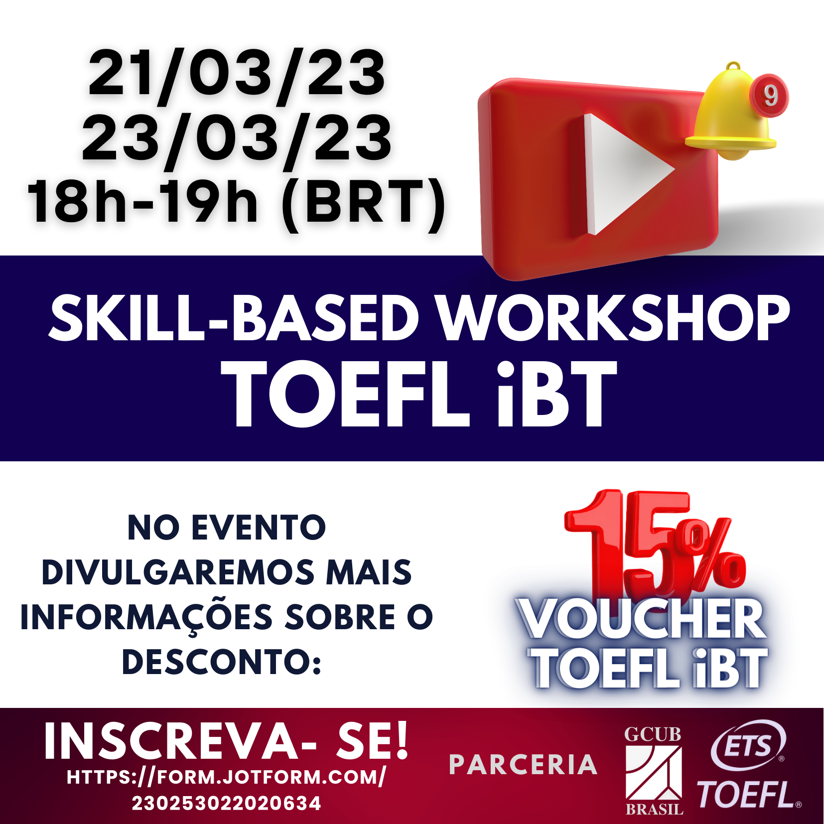 ESTÃO ABERTAS AS INSCRIÇÕES PARA O SKILL-BASED WORKSHOP FOR THE TOEFL ...